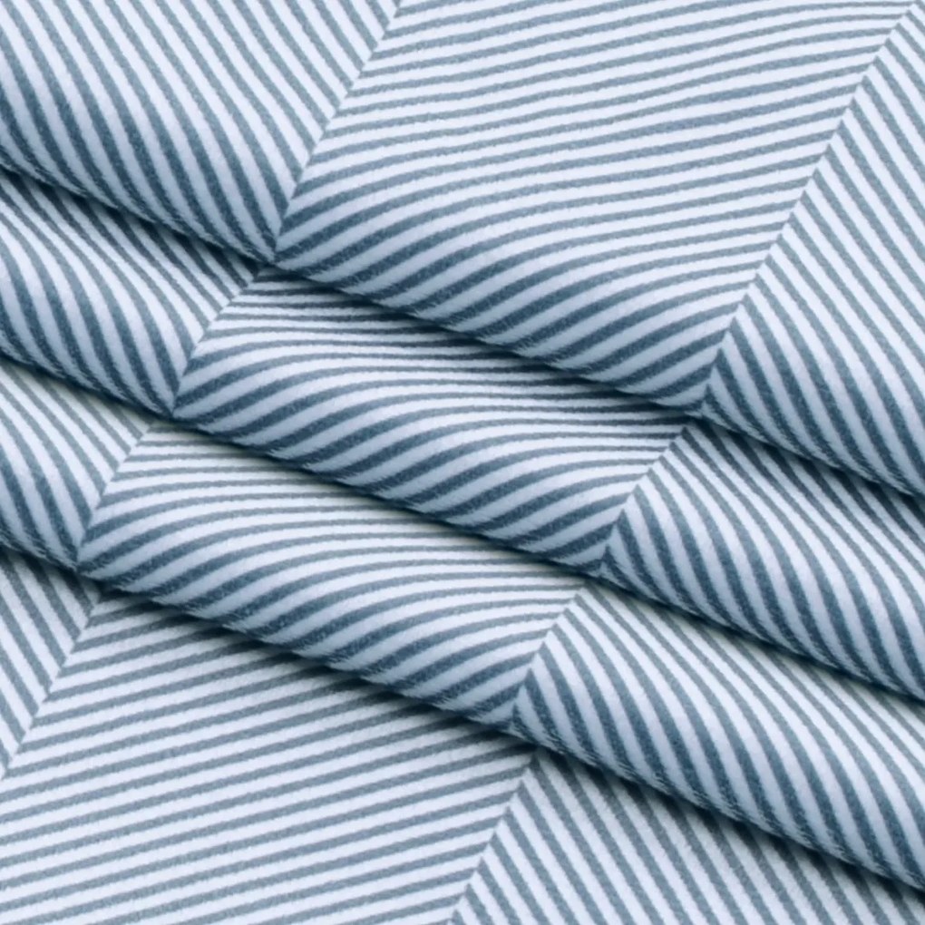 Závěs AmeliaHome Clear s průchodkami 140x250 modrý/bílý