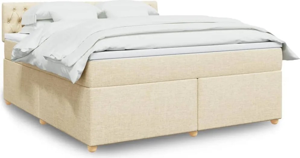 Box spring postel s matrací krémová 180x200 cm textil 3289071