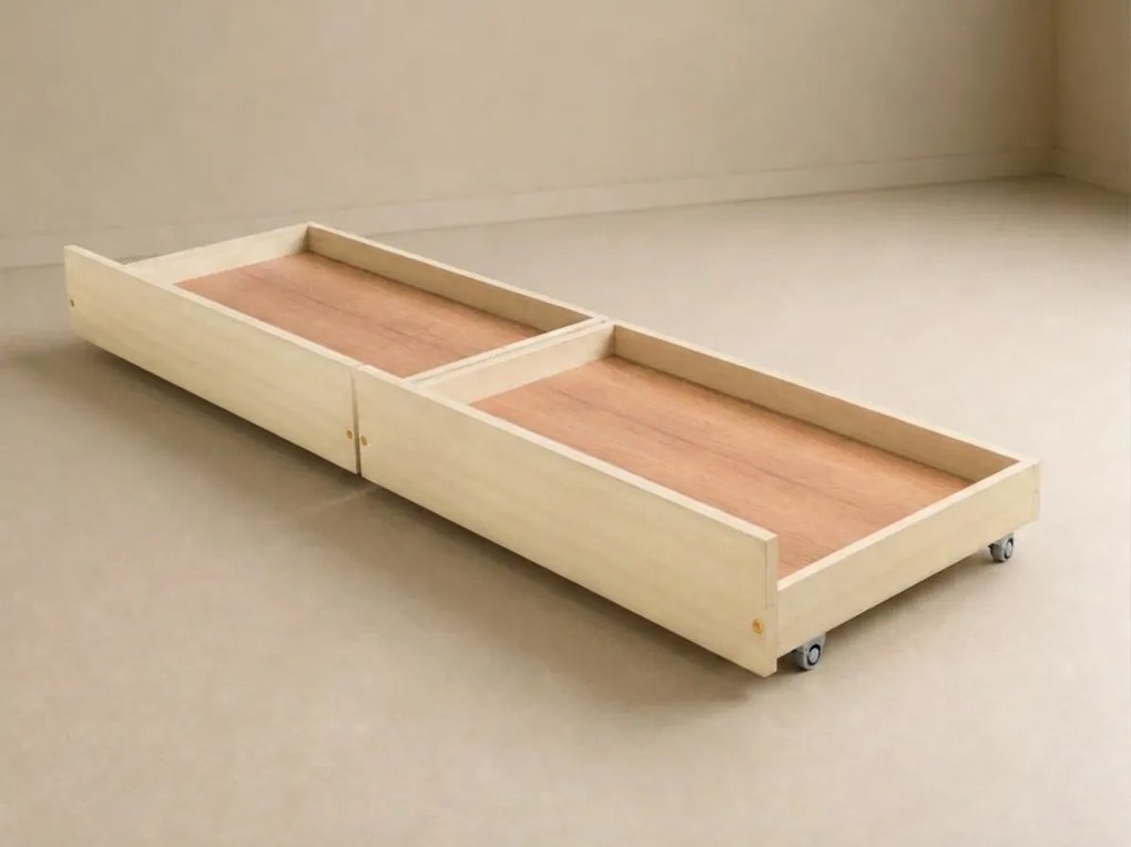 Benlemi Dvojitý úložný šuplík STORAGE pod postel na kolečkách Zvolte barvu: Světle šedá, Zvolte rozměr: 55x150 cm (pod postel o délce 160 cm), Zvolte variantu: Pro postel LUCKY, TULY, PLOTTY, CHALOUPKA