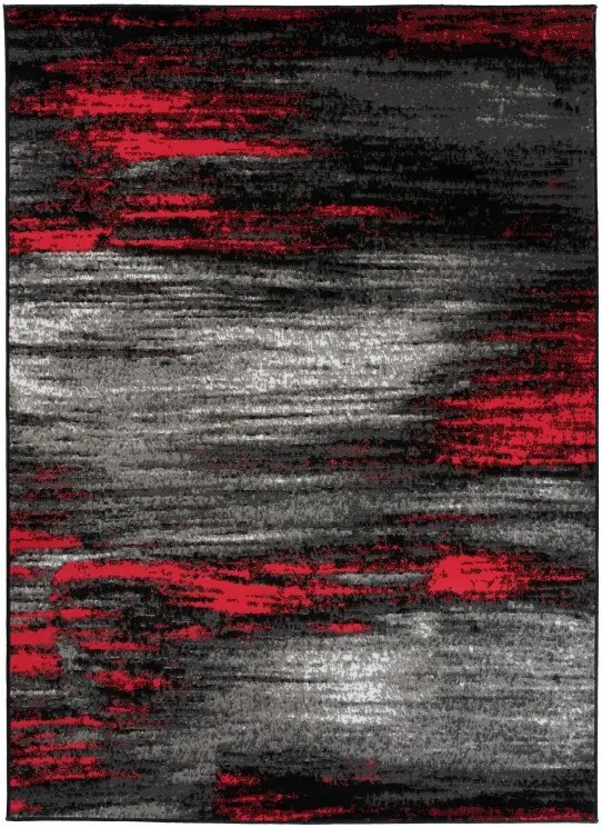 Kusový koberec moderní MAYA Z905E šedý černý červený Rozměr: 250x300 cm