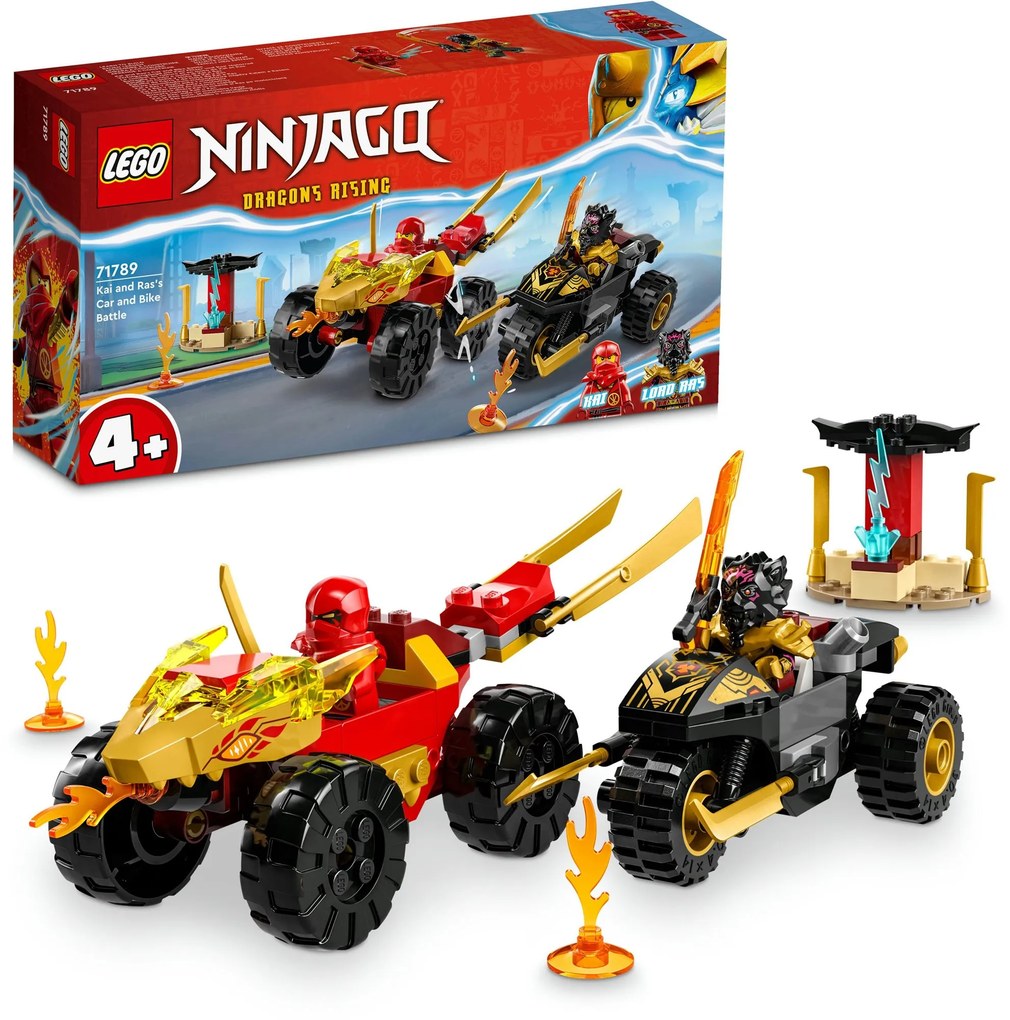 Lego stavebnice lego ninjago 71789 kai a ras v duelu auta s motorkou