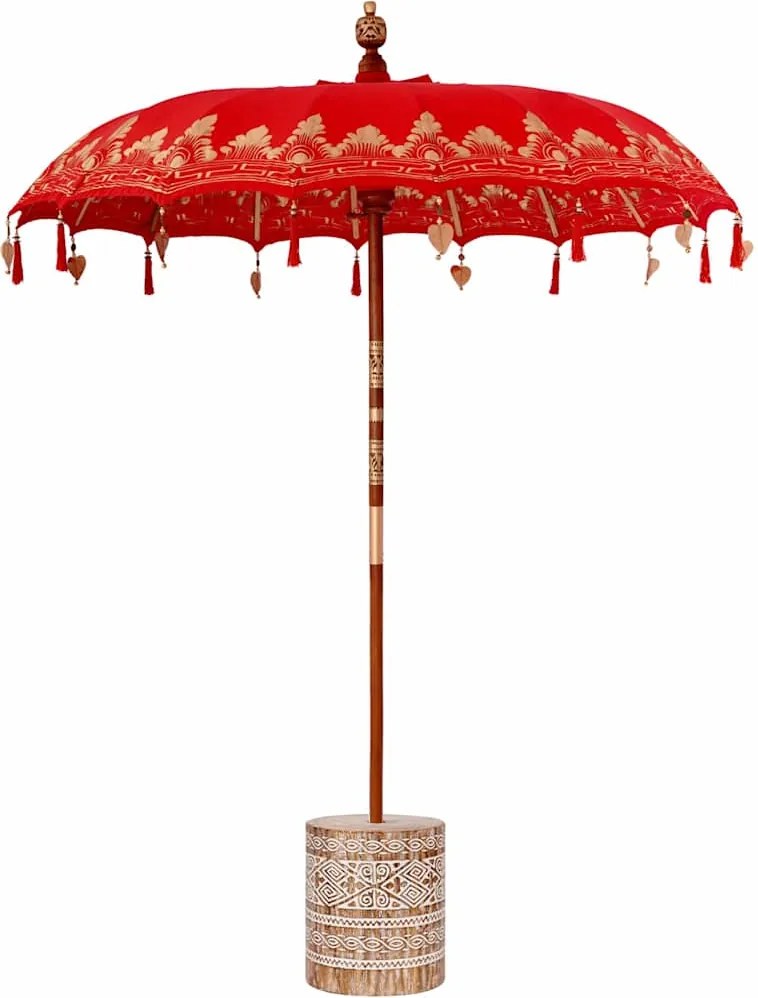 Balijský deštník se základnou Červená 185 x 185 x 260 cm 3356897