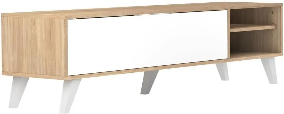 TV stolek SYMBIOSIS Prism 165 cm, dub/bílá