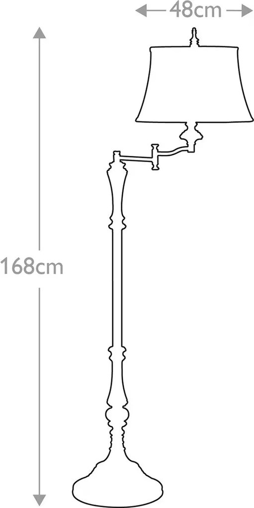 Stojací retro lampa Elstead GIBSON SWFL 1xE27 168 cm
