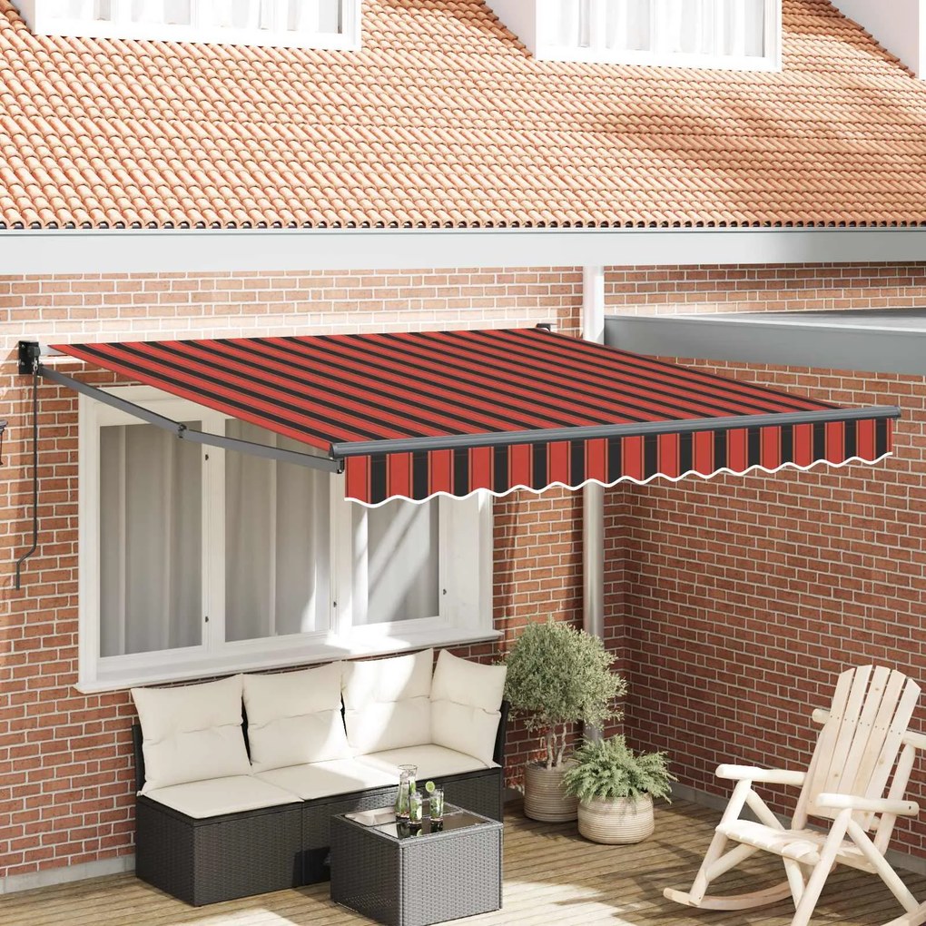 Stahovací markýza Červená a černá 350 x 250 x 165 cm 3330235