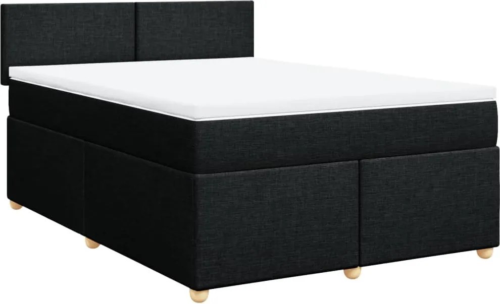 Box spring postel s matrací černá 160x200 cm textil 3286726