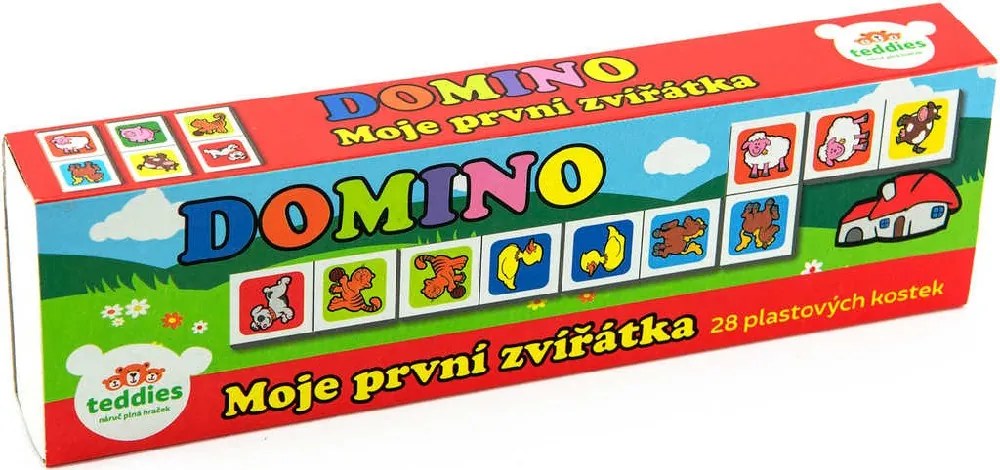 _Ostatní 1_ HRA Baby domino obrázkové moje první zvířátka set 28 kamenů plast pro miminko 50000216