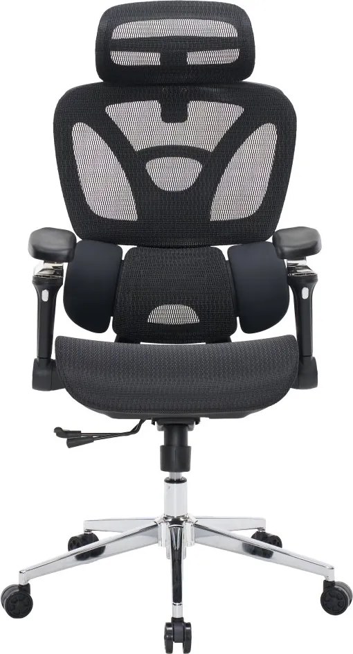 Kancelářská ergonomická židle PORTE II — síťovina, černá