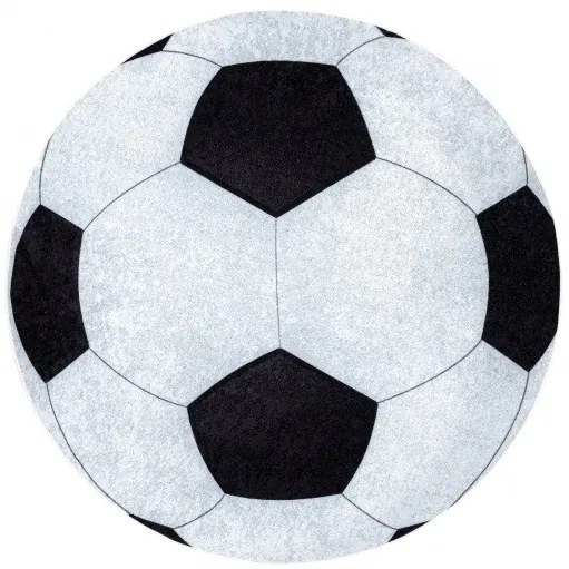 Dywany Łuszczów, Dětský kusový koberec Junior 51553.802 Football, 100x100 (průměr) kruh, vícebarevná, dětský pokoj