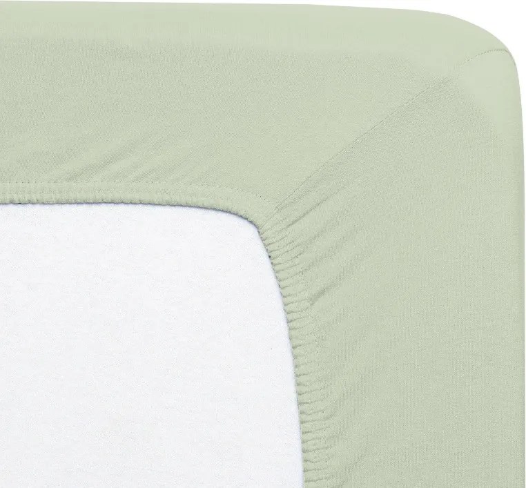 Florella Prostěradlo Solit Jersey Pastell Gruen, 180-190x200 cm