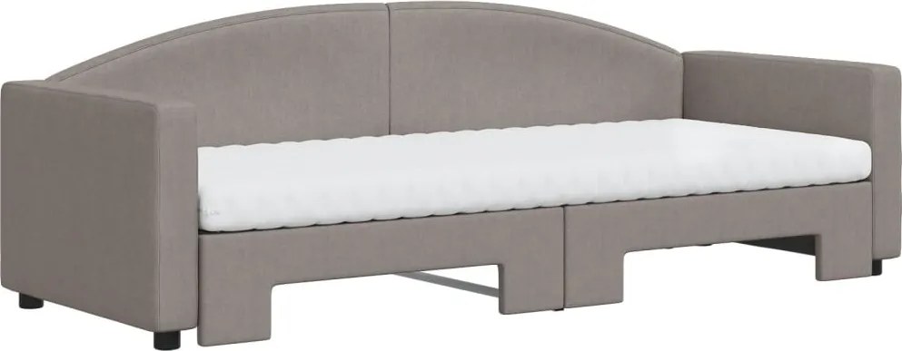 Válenda s přistýlkou a matracemi taupe 80 x 200 cm textil 3197204