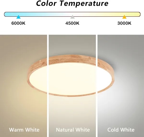 Brilagi - LED Stropní svítidlo WOODROUND LED/30W/230V 3000/4000/6000K pr. 40 cm