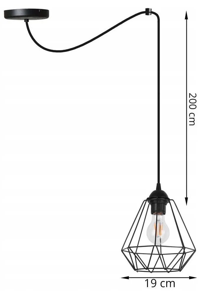 Závěsné svítidlo FUSION SPIDER, 1x drátěné stínítko (výběr ze 2 barev)