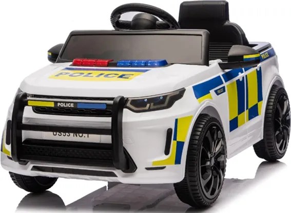 AIYAPLAY policejní elektrické auto pro děti 12 V, dálkové ovládání, bílé