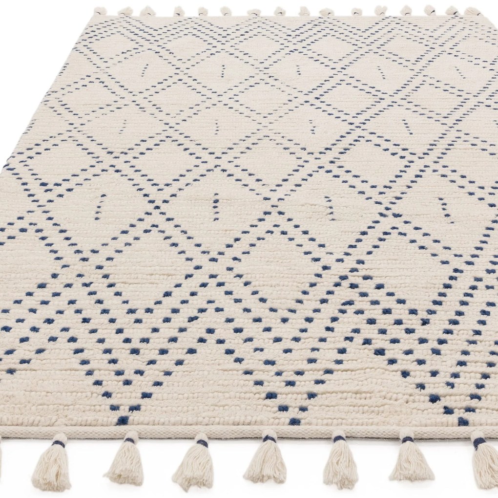 Tribeca Design Kusový koberec Livan Cream Blue Diamond Rozměry: 160x230 cm