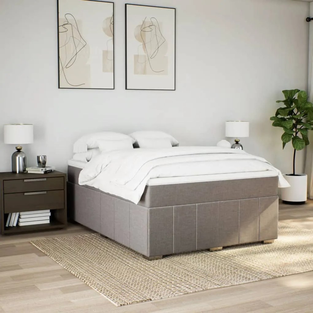 Box spring postel s matrací taupe 140x190 cm textil 3285474