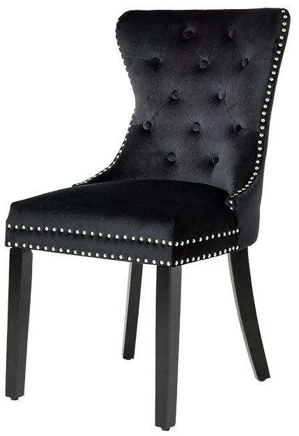 Designová židle Queen černý samet - Skladem
