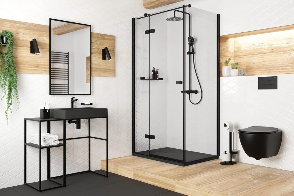 Aplomo Peonia rimless WC keramické závěsné se sedátkem, černá