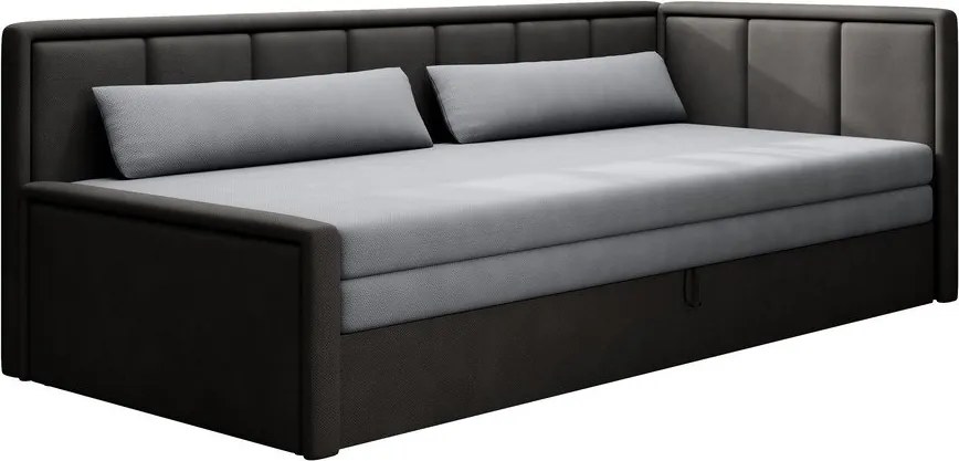 Tmavě šedá žinylková rozkládací/s úložným prostorem pohovka 214 cm Fulgeo – ELTAP