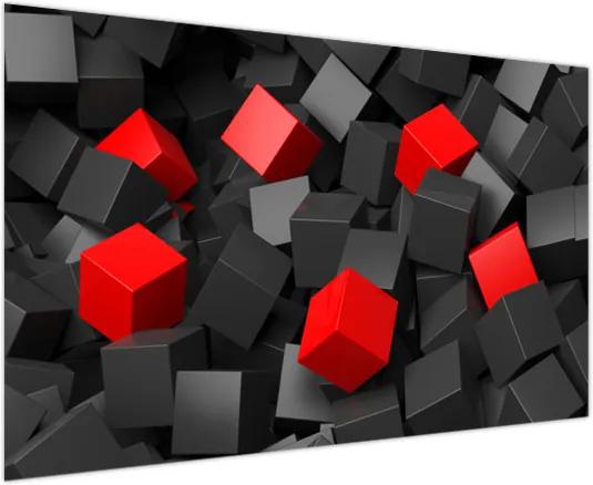 Samolepící fólie Černo - červené kostky 3D 402x240cm S-OK3704A_9A