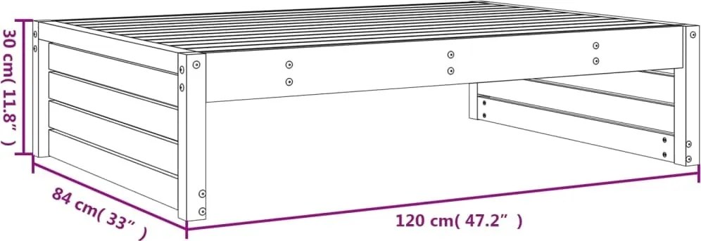 vidaXL Zahradní podnožka bílá 120 x 80 cm masivní borové dřevo [825753] Barva: Bílá borovice