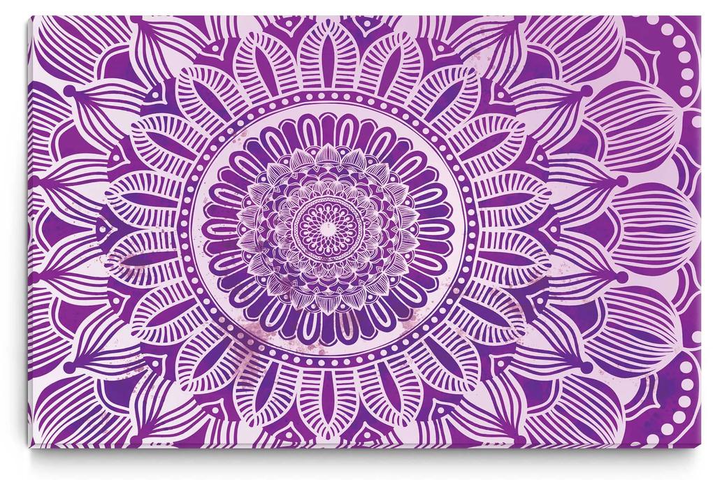 Malvis ® Obraz Mandala fialové slunce Velikost (šířka x výška): 60x40 cm