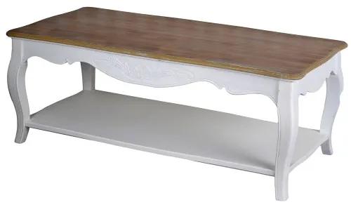Čajový provensálský stůl s masivní deskou a úložným prostorem 120 cm