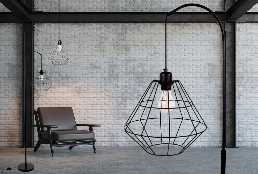 Toolight - Podlahová lampa 1xE27 60W APP538-1F, černá, OSW-04898