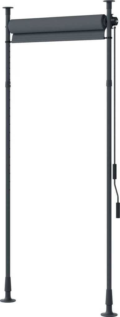 Outsunny Vertikální Markýza 120 x 220-310 cm Skládací Vertikální Markýza s Kličkou, Ochrana před Sluncem a Větrem pro Balkon, Terasu a Zahradu - Tmavě