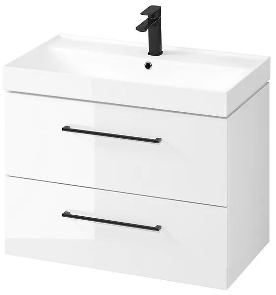 Cersanit Larga, závěsná umyvadlová skříňka 80cm, bílá lesklá, S932-073