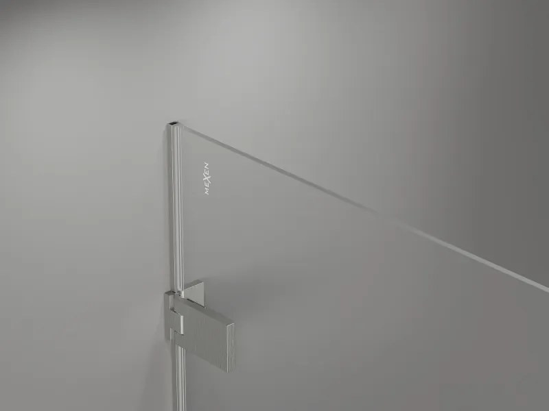 Mexen Lunar-F L, sprchový kout pravý 90 x 90 cm, 8mm čiré sklo, ocelový profil, 836L-090-090-97-00-P