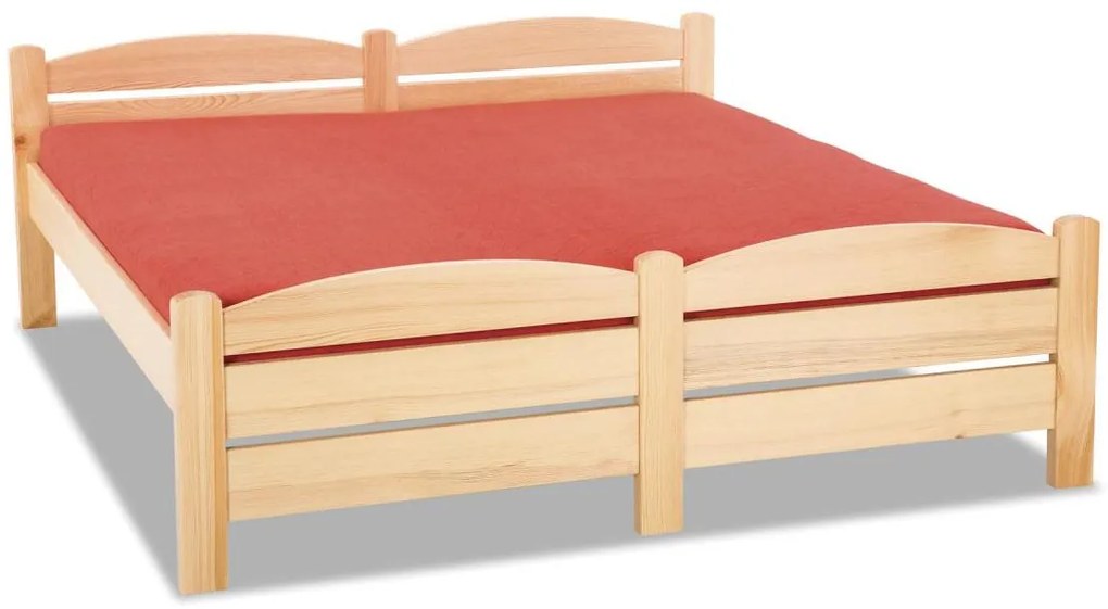Krajča Manželská postel z masivu Toro 160 x 200 cm Povrchová úprava: Bílá, Druh dřeva: Borovice