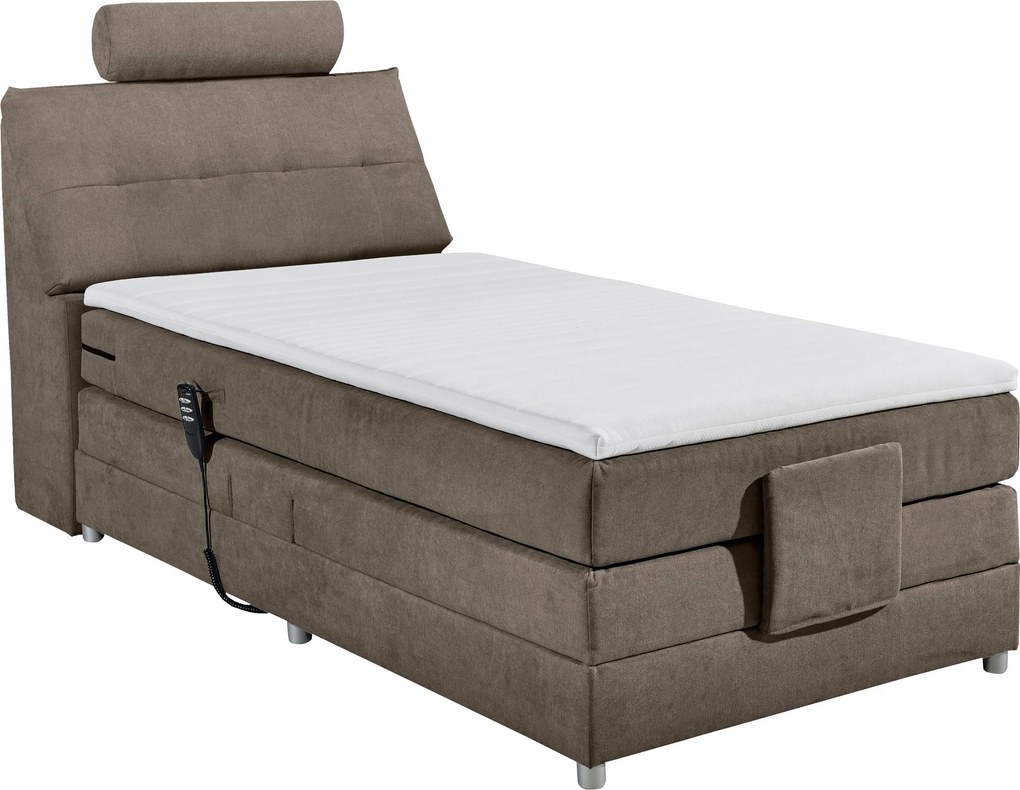 XXXLutz POSTEL BOXSPRING, 120/200 cm, hnědá MID.YOU - Jednolůžkové postele - 002220021902