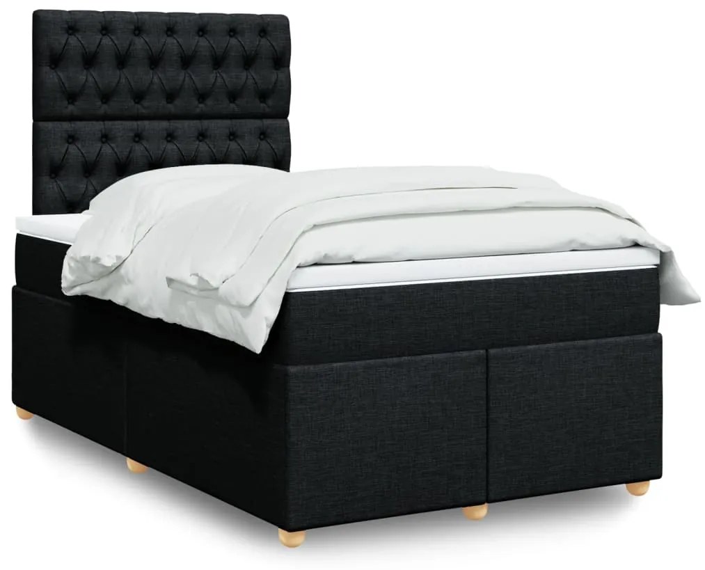 Box spring postel s matrací černá 120x190 cm textil 3293528