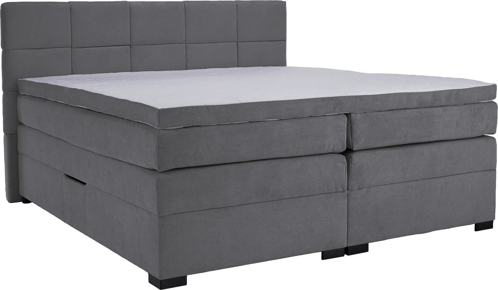 Boxspringová pocketová postel, 200x200, šedá, APRIL