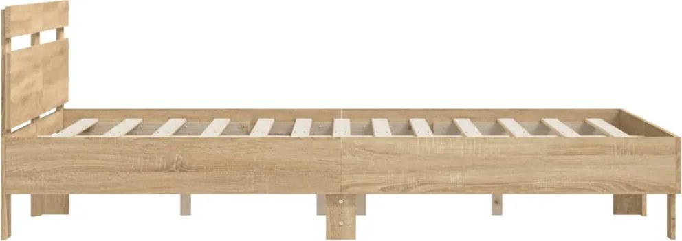 Rám postele s čelem dub sonoma 140 x 190 cm kompozitní dřevo 3207436
