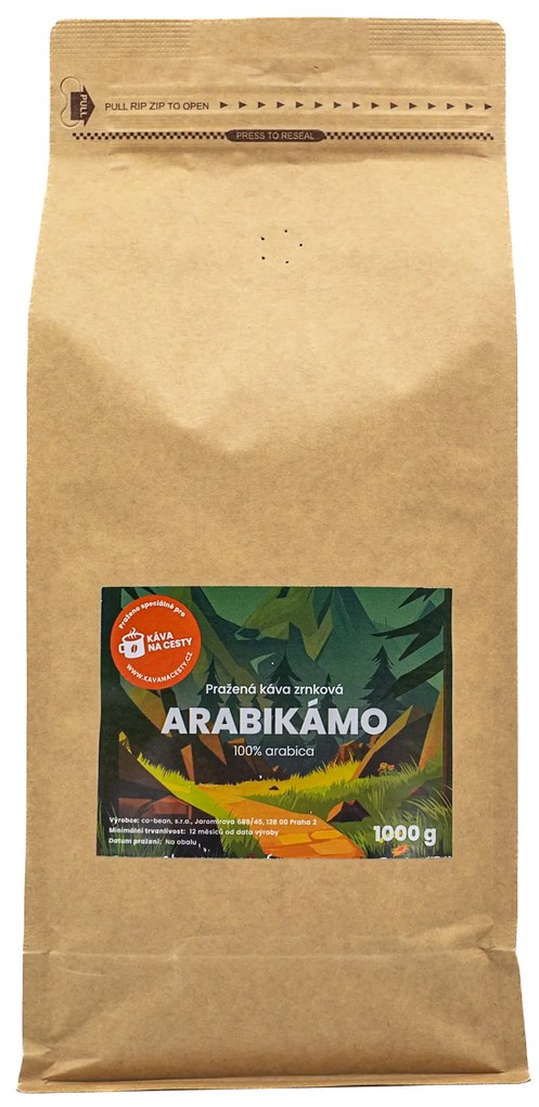 Zrnková káva Káva na cesty Arabikámo 1 kg