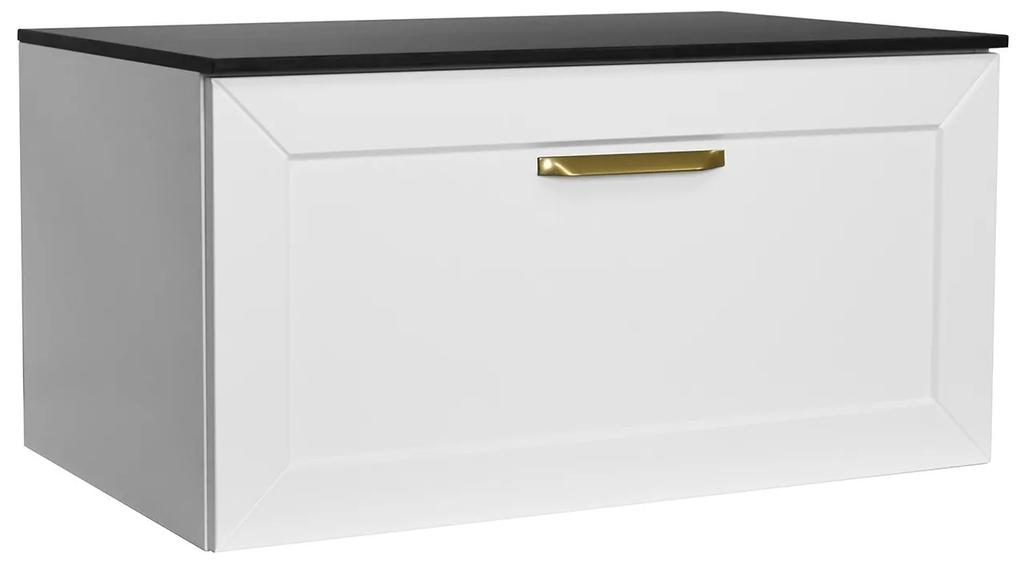 BESCO Spodní skříňka DEXA bílá matná Barva - Bílá, Madla - Zlatá, Rozměr A - 80 cm, Rozměr B - 50 cm, Rozměr C - 40 cm - NASUD854BZ