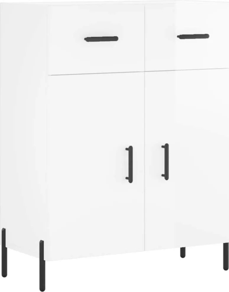 vidaXL Skříň highboard 69,5 x 34 x 180 cm kompozitní dřevo [3198539] Barva: bílá s vysokým leskem