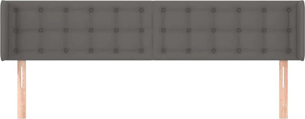 Čelo postele typu ušák šedá 203 x 16 x 78/88 cm umělá kůže 3118880