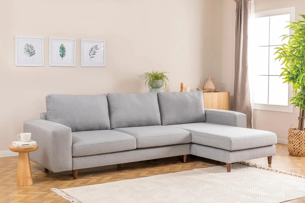 Hanah Home Rohová pohovka BERLIN světle šedá pravá