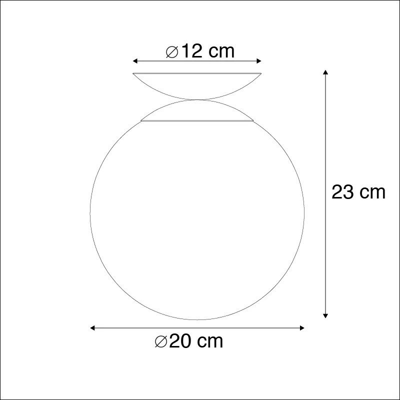 Stropní svítidlo Art Deco mosaz s černým sklem - Pallon