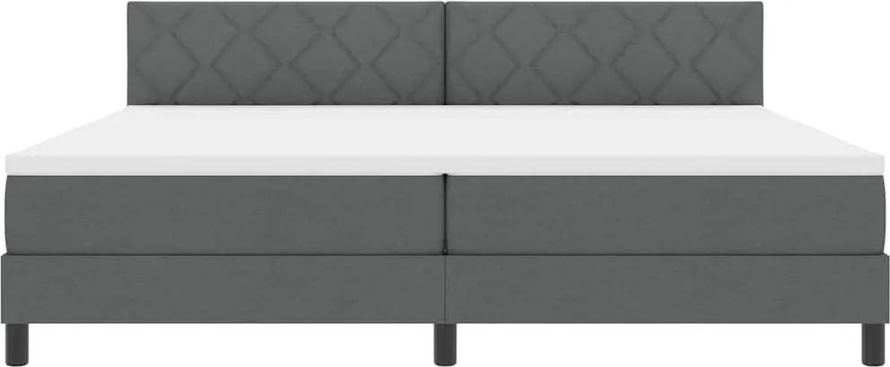 Postel s boxspringem s polštářem Tmavě šedá 200 x 200 cm textil 3338791