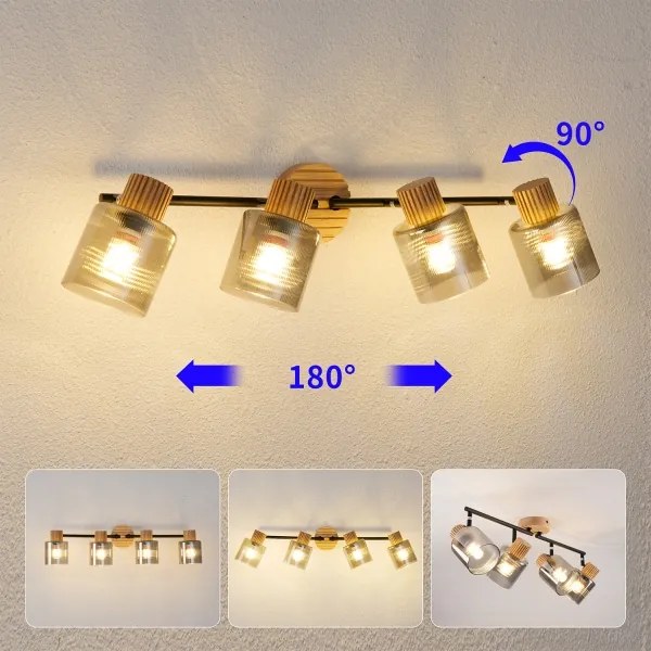 Brilagi - Bodové svítidlo HYGGE 4xE14/15W/230V kaučukovník/kouřová