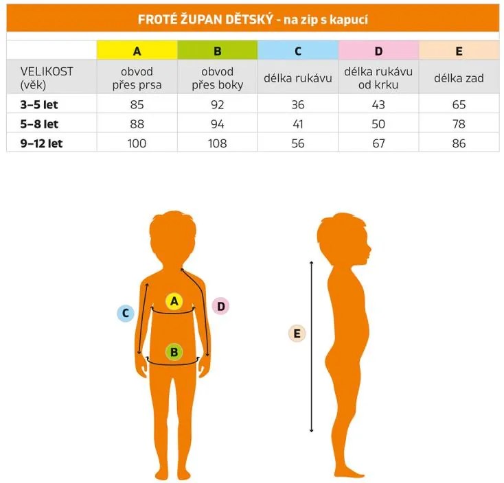 Bellatex Froté župan na zip Modrá 5 - 8, let