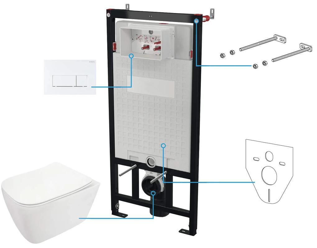 Deante WC set Hiacynt NEW 6v1, podomítkový systém + toaleta -