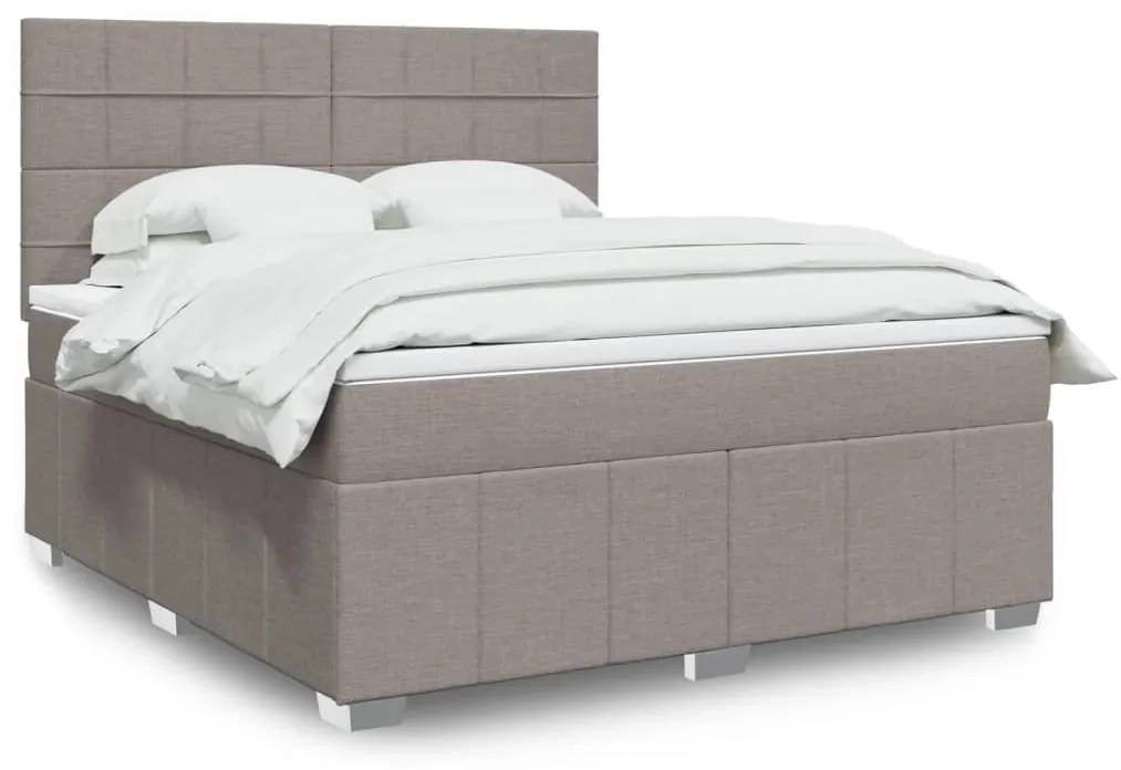 Box spring postel s matrací taupe 180x200 cm textil 3294051