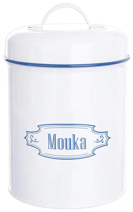 Plechová kulatá dóza MOUKA Blue Line pr. 13 cm