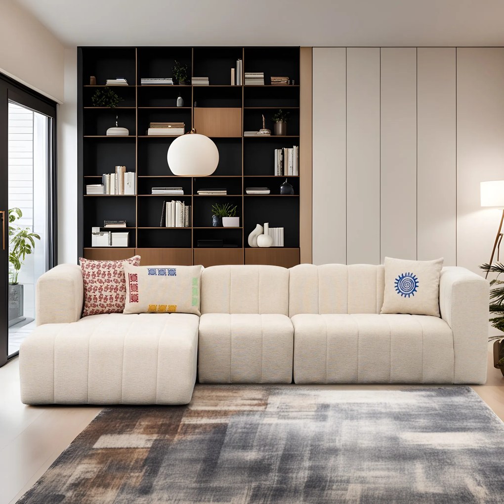 Hanah Home Rohová pohovka BEYZA levá krémová