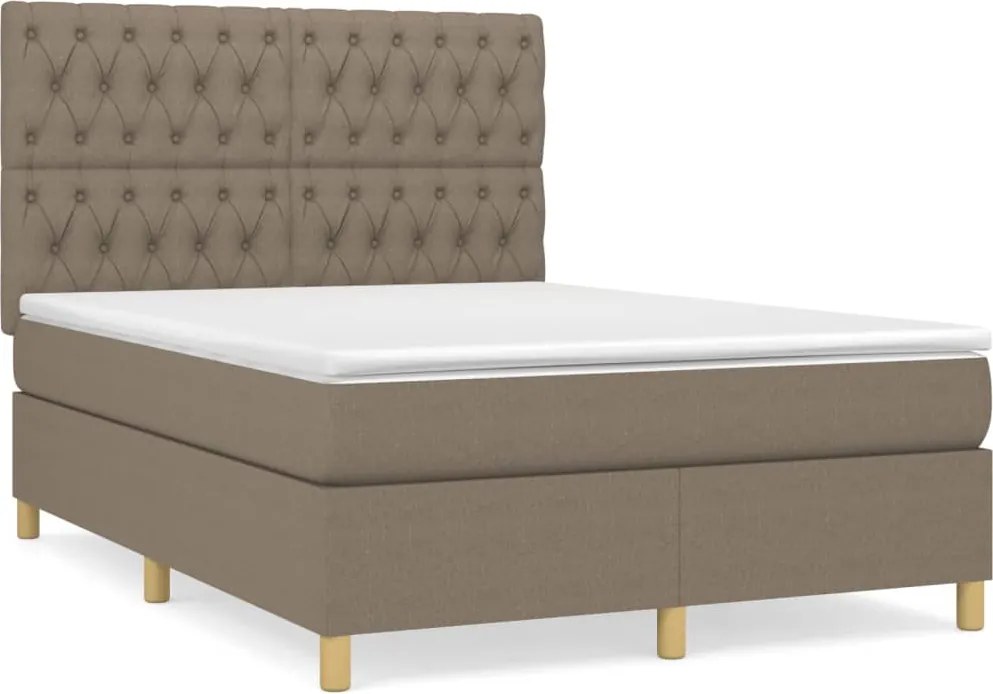 Box spring postel s matrací taupe 140x200 cm textil 3142581